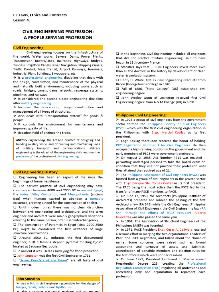 Midterm CE Law Ethics and Contracts | PDF | Civil Engineering | Real Estate Appraisal
