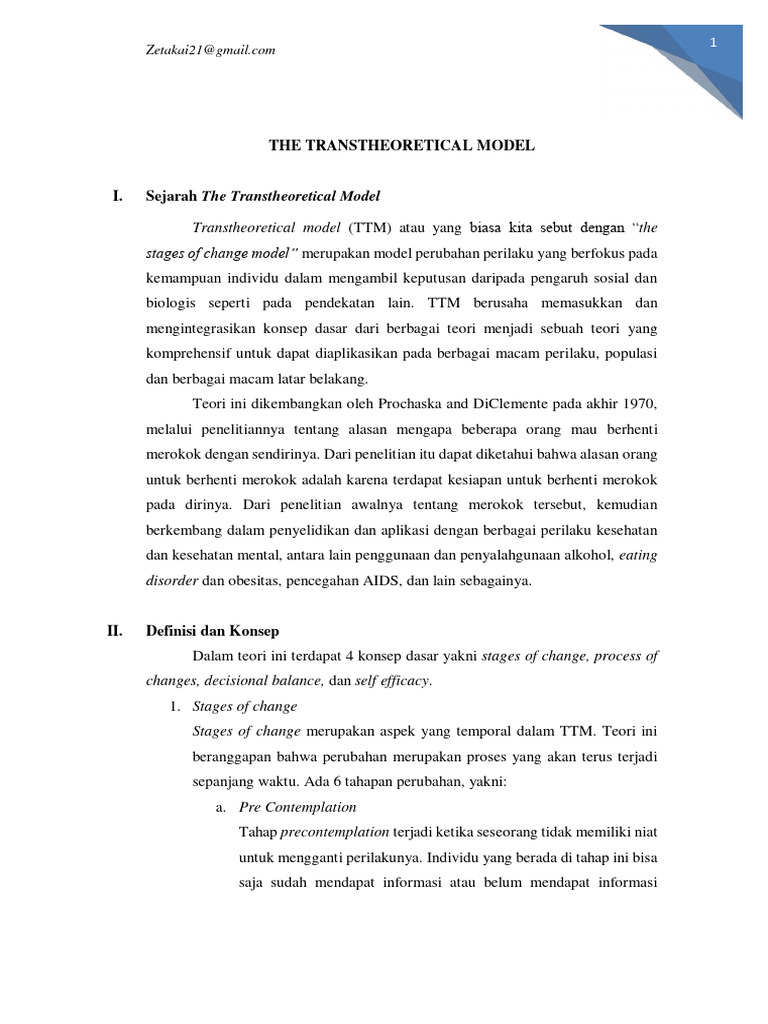 The Transtheoretical Model | PDF
