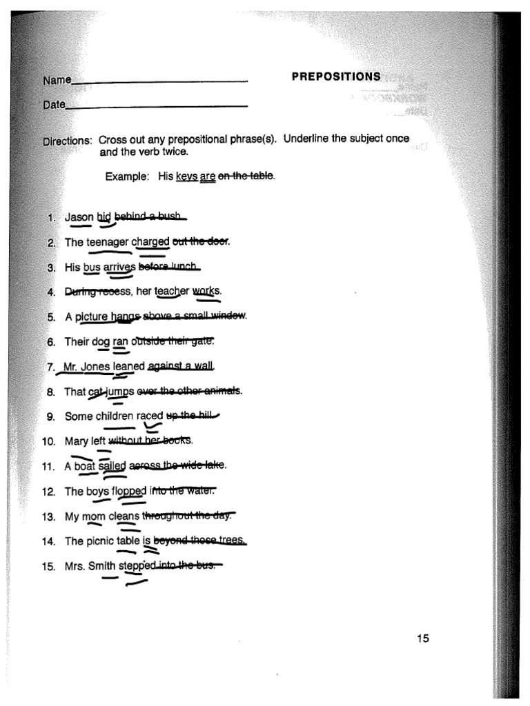Preposition Practice | PDF