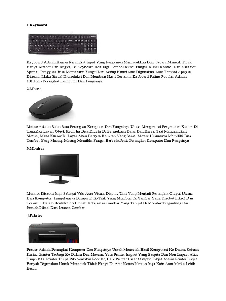 ALAT KOMPUTER BESERTA FUNGSI | PDF