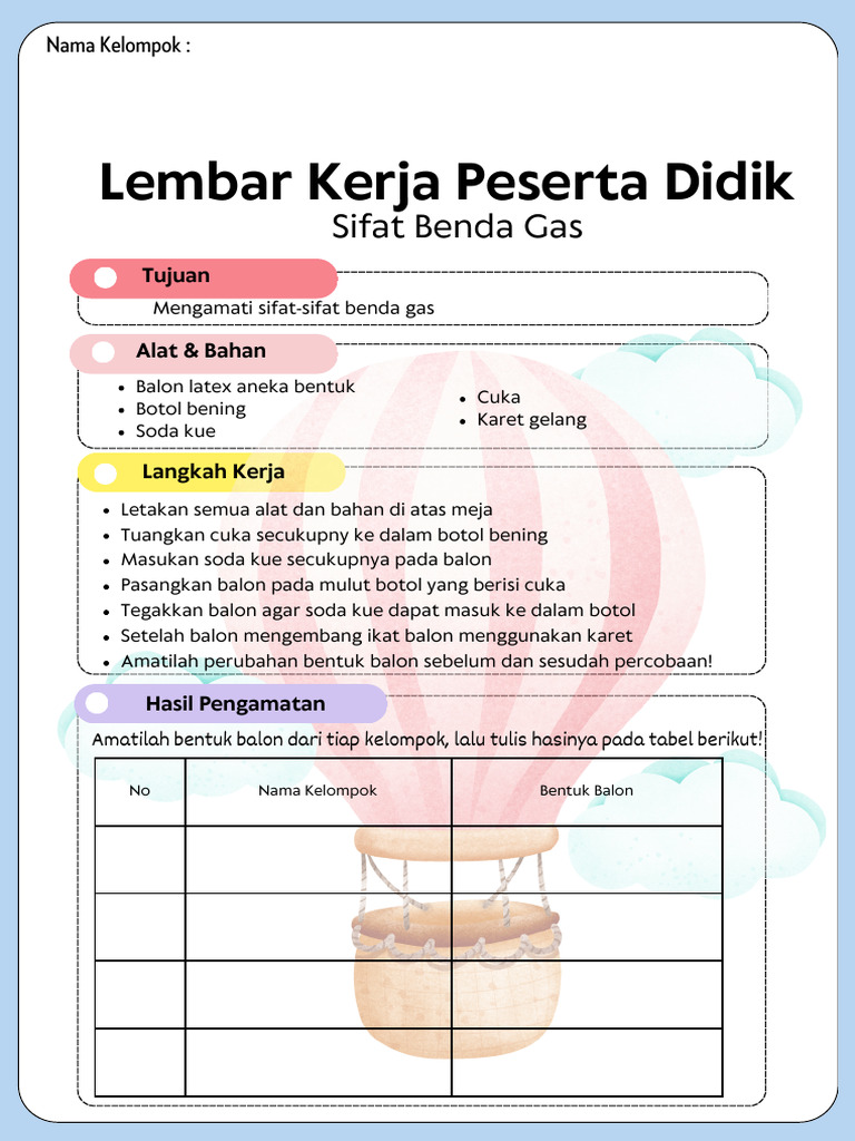 LKPD Sifat Benda Gas | PDF