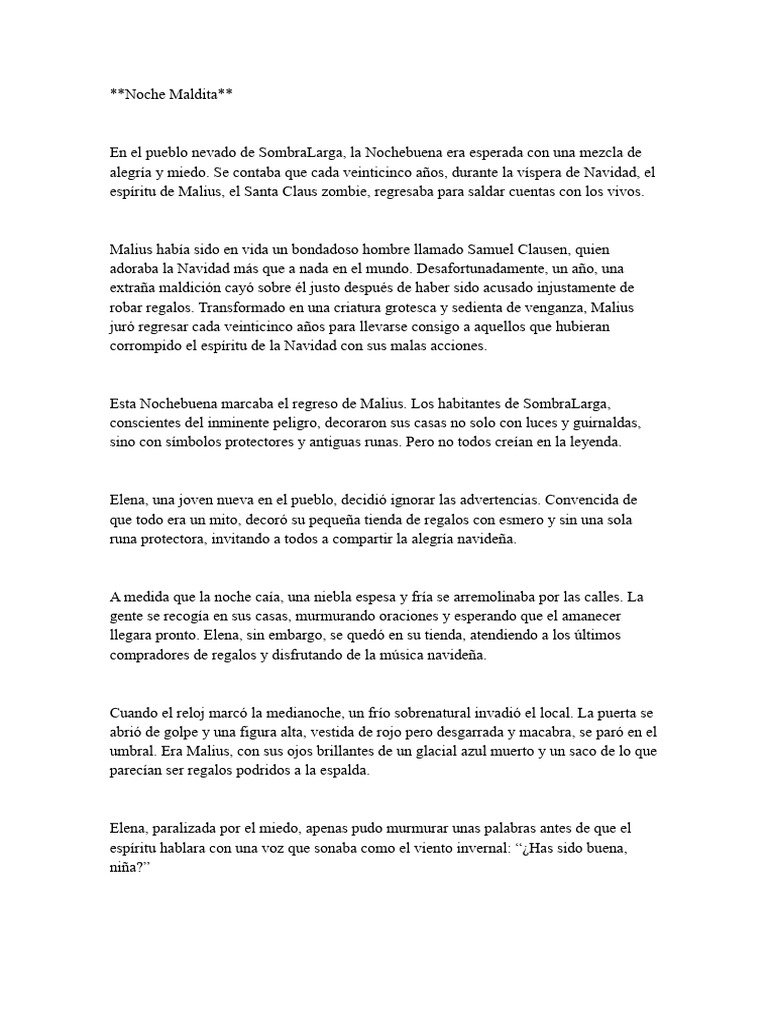 Noche Maldita: La leyenda de Malius | PDF | Navidad | Nochebuena