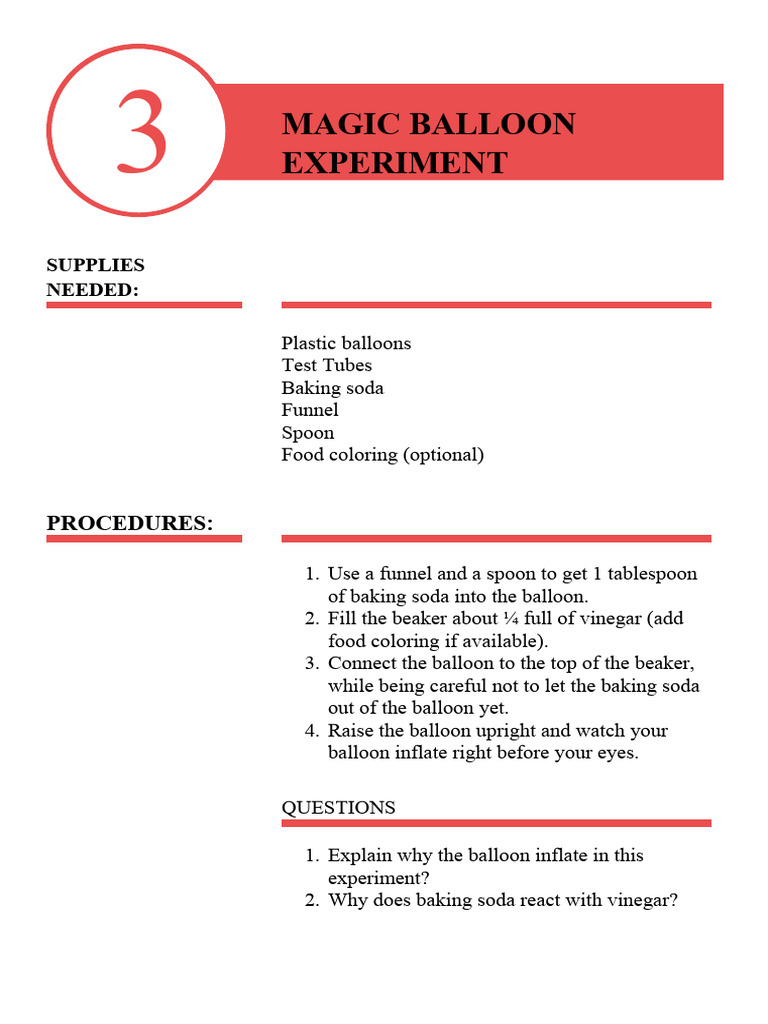 Science Experiments for Students | PDF | Mixture | Spoon