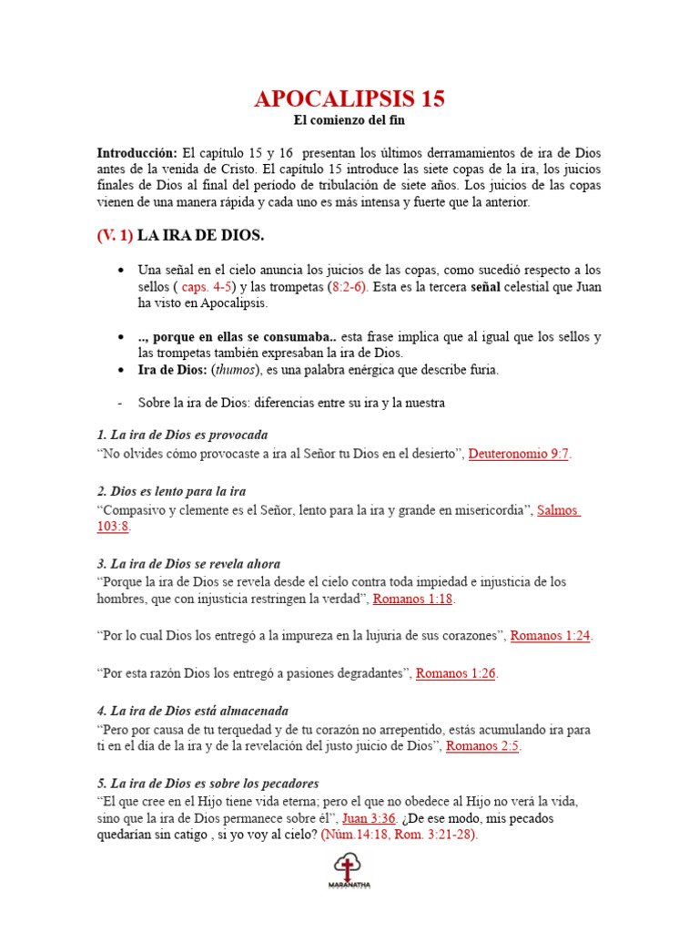 APOCALIPSIS 15 | PDF | Libro de revelación | Ira