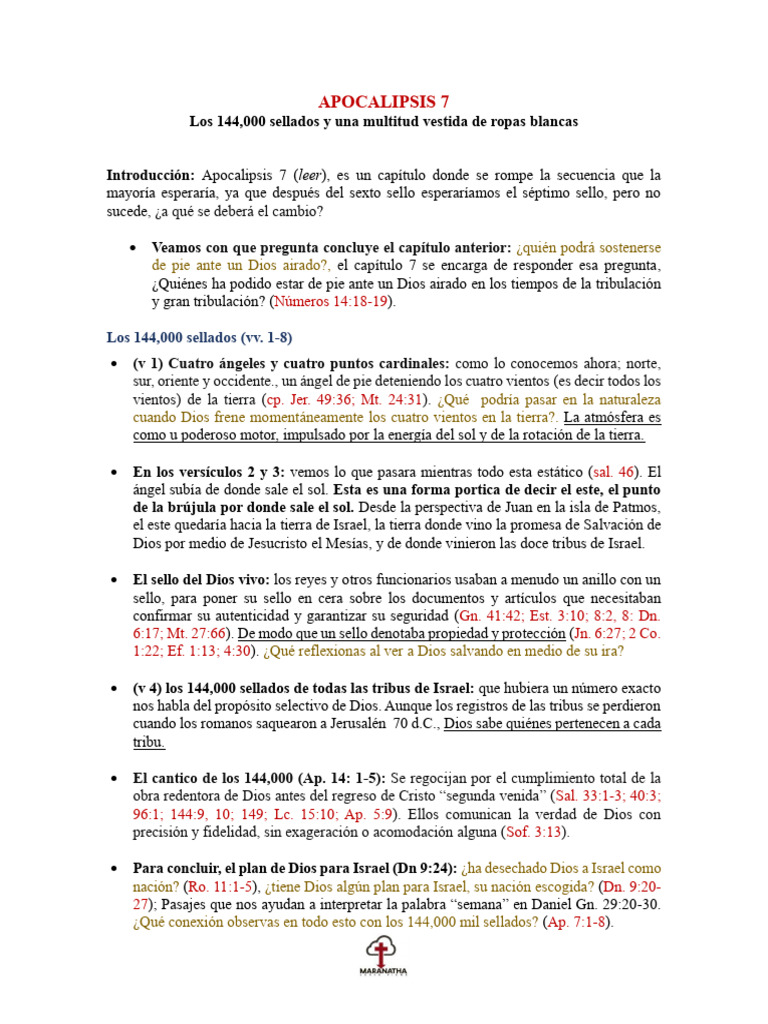 APOCALIPSIS Cap. 7. | PDF | Libro de revelación | Contenido bíblico