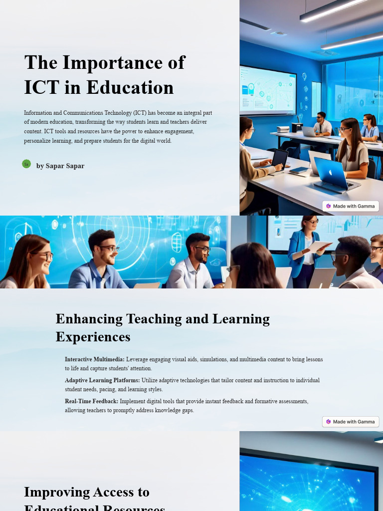 ICT's Role in Modern Education | PDF | Educational Technology ...