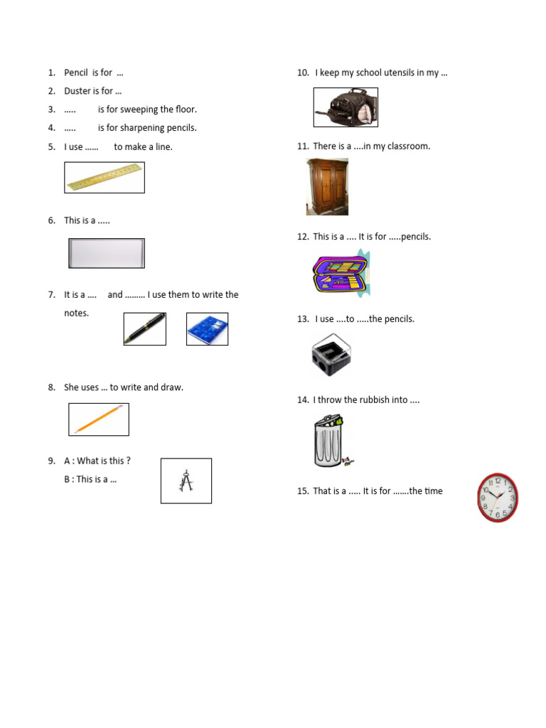 Classroom Objects and Their Uses | PDF