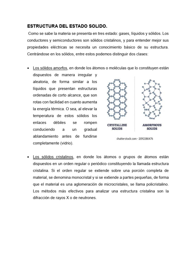 Estructura Del Estado Solido | PDF | Cristal | Sólido