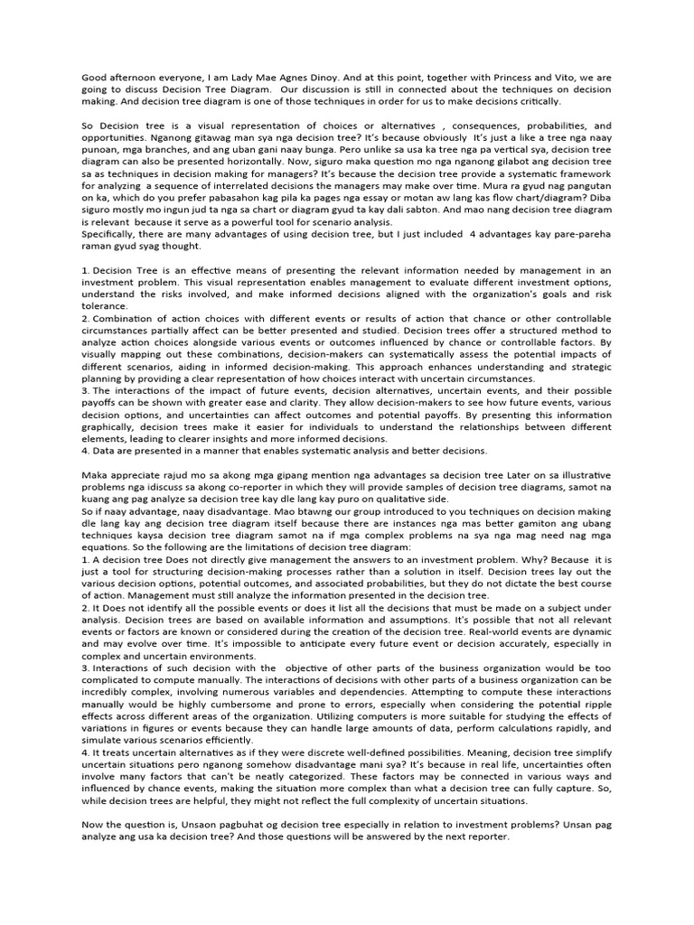Decision Tree Diagram | PDF | Decision Making | Cognition