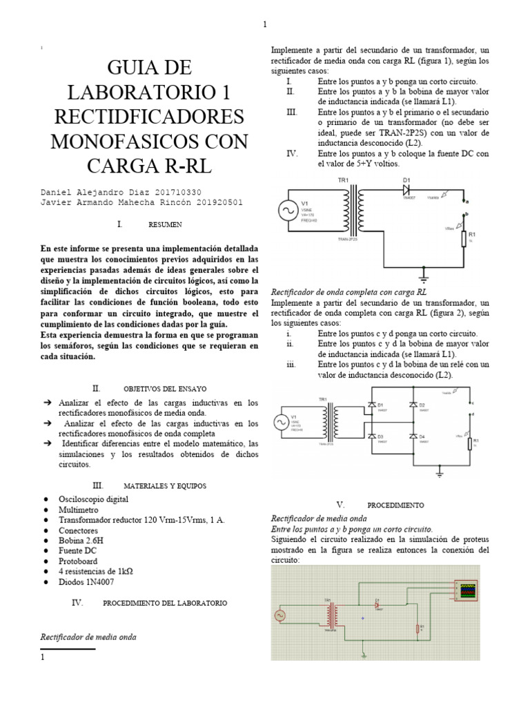 Informe 1 Electronica 3 | PDF | Rectificador | Transformador