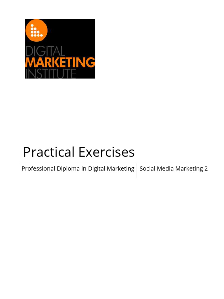 Practical Exercises Social Media Marketing 2 5.0 | PDF | Social Media ...