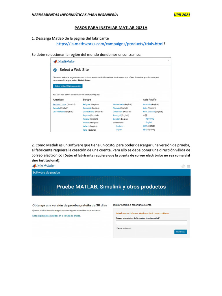 Instalar Matlab | Descargar gratis PDF | Archivo de computadora | Software