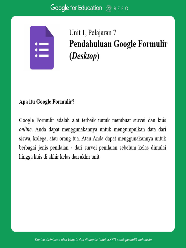 Panduan Menggunakan Google Formulir untuk Edukasi | PDF | Karier & Perkembangan | Bisnis