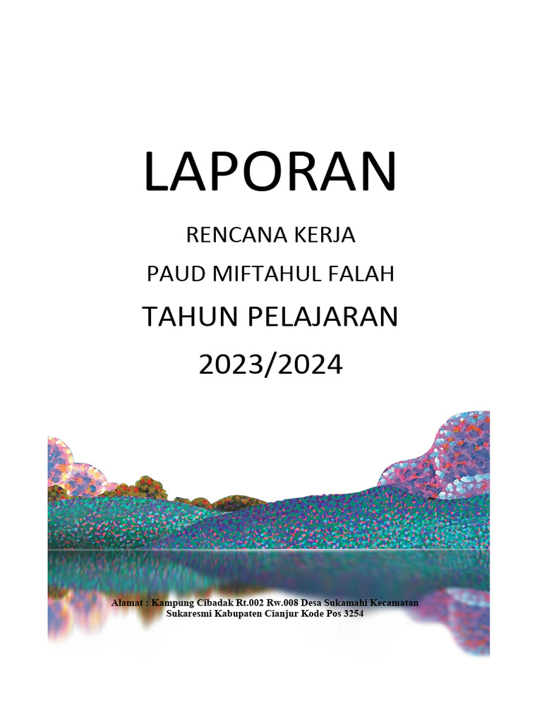 Rencana Kerja Tahunan PAUD 2023/2024 | PDF