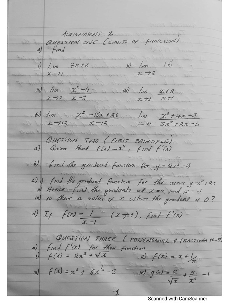 Sic Assignment 2... Introduction To Calculus. | PDF Sic Assignment 2... Introduction To Calculus. | PDF