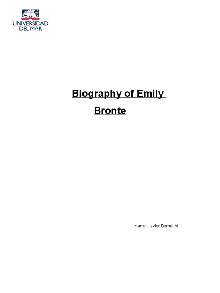 Biography of Emily Bronte | PDF | Emily Brontë | Charlotte Brontë