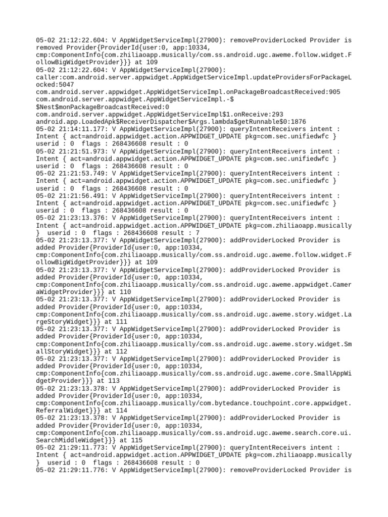 Appwidget History Log1 | PDF | Computing | Graphical User Interfaces