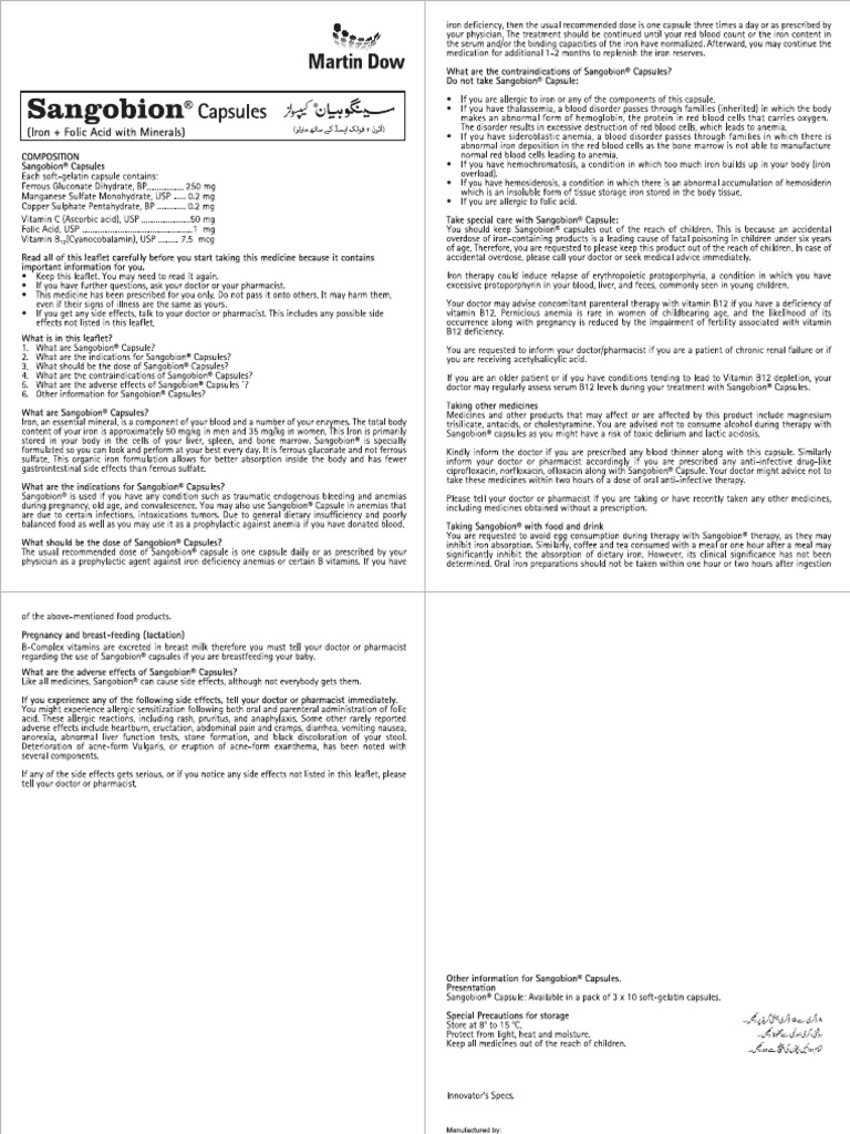 Sangobion Capsule Leaflet | PDF