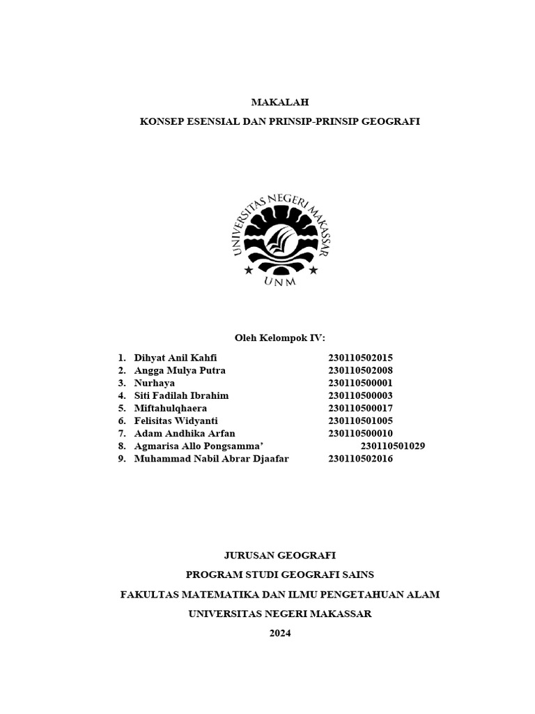 Konsep dan Prinsip Geografi | PDF | Sains & Matematika