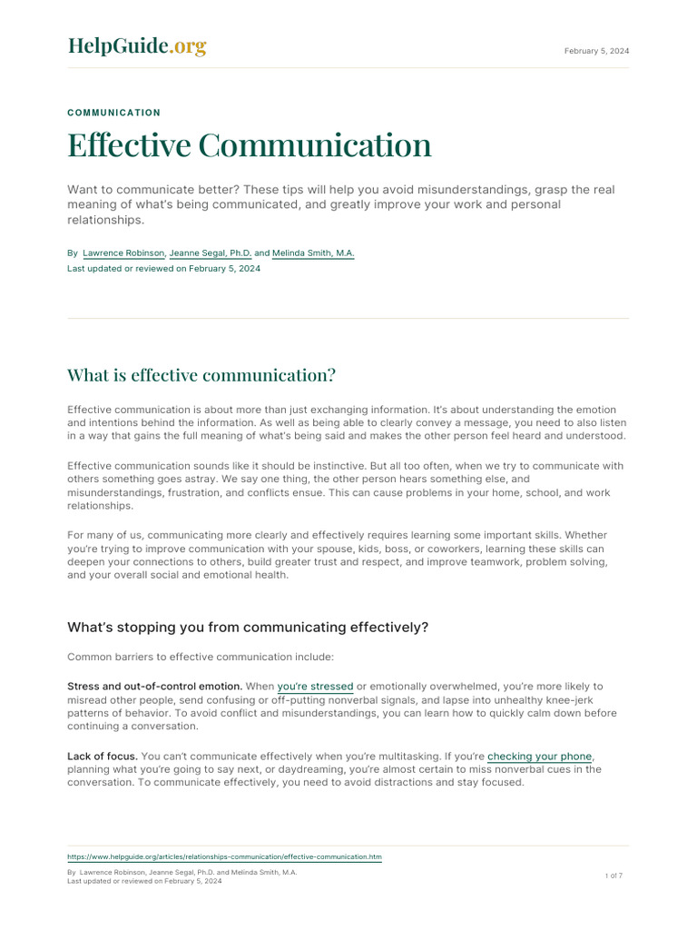 Effective Communication | PDF | Nonverbal Communication | Body Language