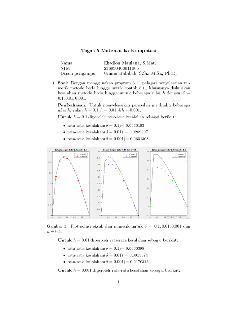 Metode Beda Hingga Untuk Menyelesaikan Masalah Nilai Batas | PDF