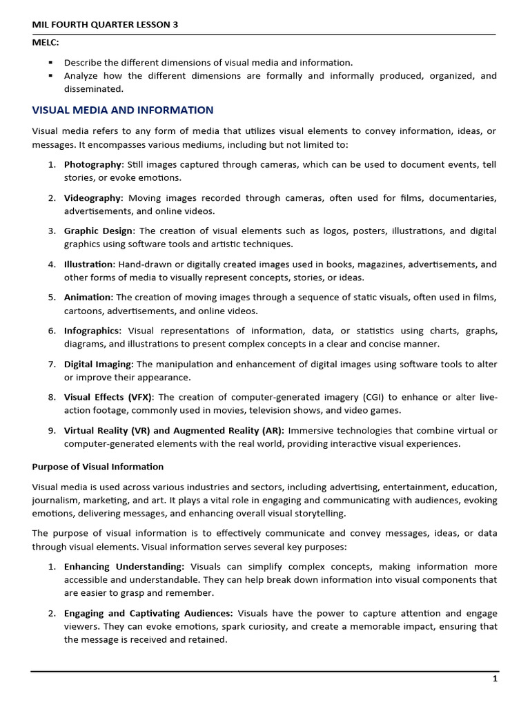 4th-QUARTER-LESSON-3 | PDF | Infographics | Composition (Visual Arts)