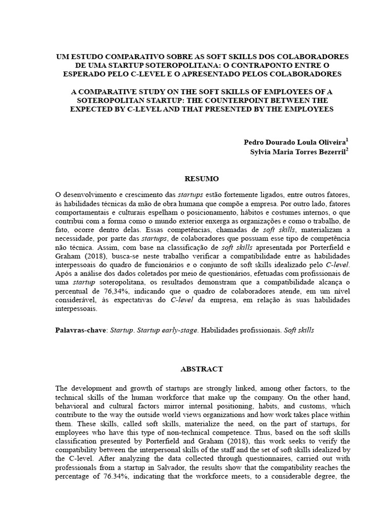 Soft Skills em Startups: Expectativas vs. Realidade | PDF | Empresa ...