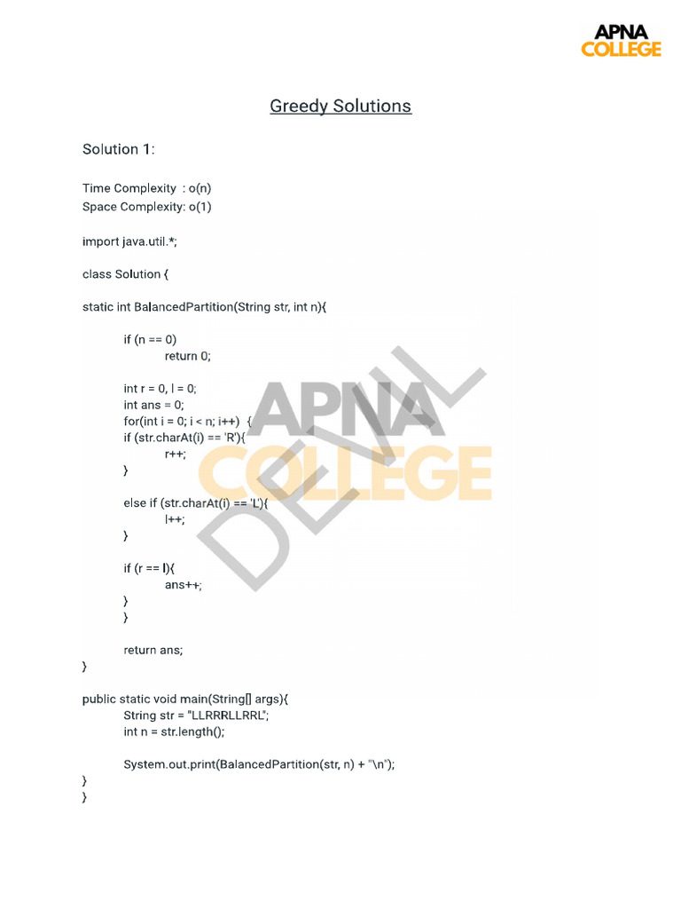 Greedy Solutions | PDF