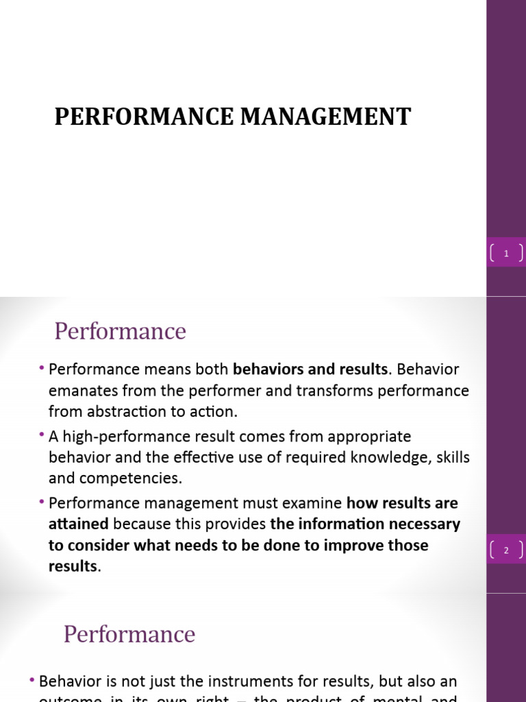Performance Management | PDF | Goal | Behavior