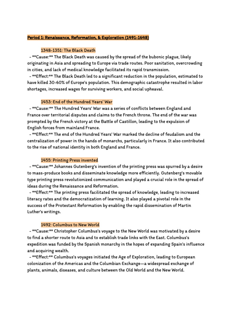 Timeline FOR AP EUROPEAN HISTORY | PDF | International Relations ...