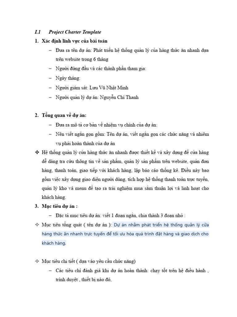 Project Charter Template | PDF
