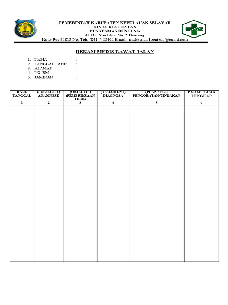 Format Baru Rekam Medis 2019 | PDF