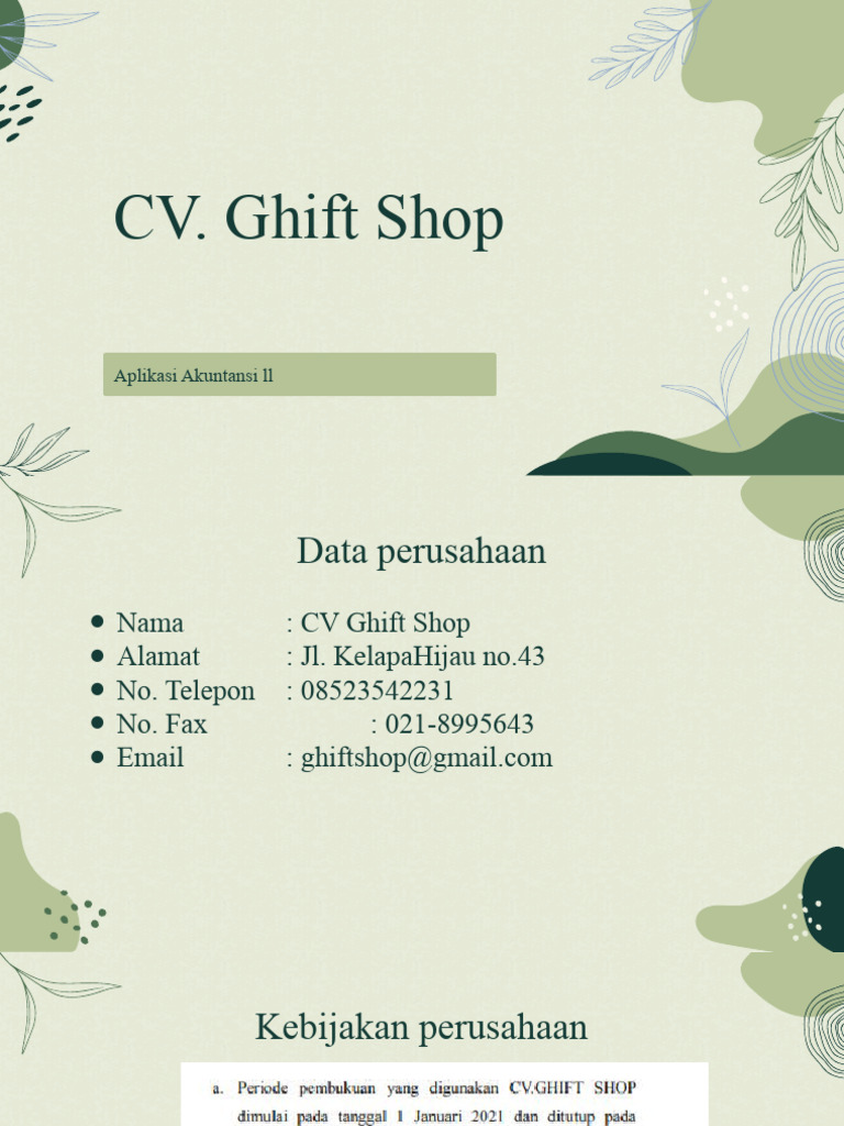 Cv. Ghift Shop | PDF