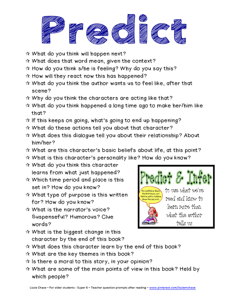 Teacher Reading Prompts for Students | PDF | Narration | Books