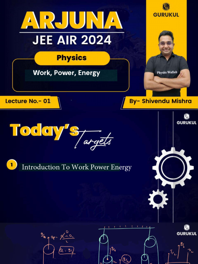 Work, Power & Energy 01 _ Class Notes __ Arjuna JEE AIR 2024 ~ (Physics ...