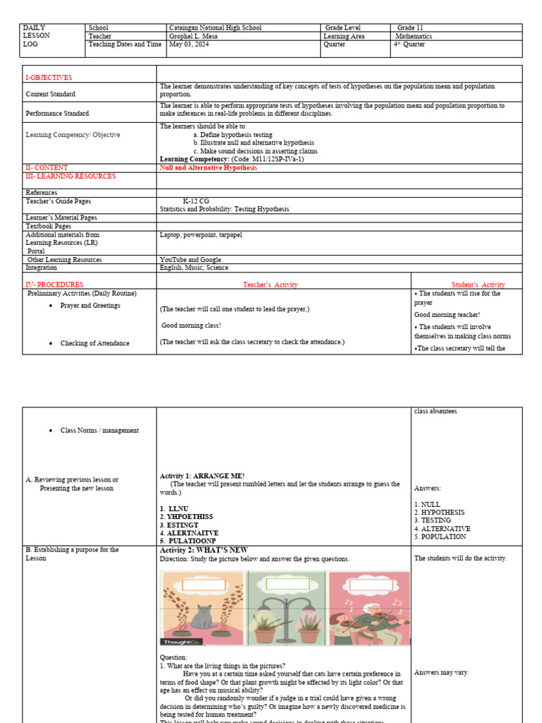 SHS_DLP | PDF | Hypothesis | Null Hypothesis