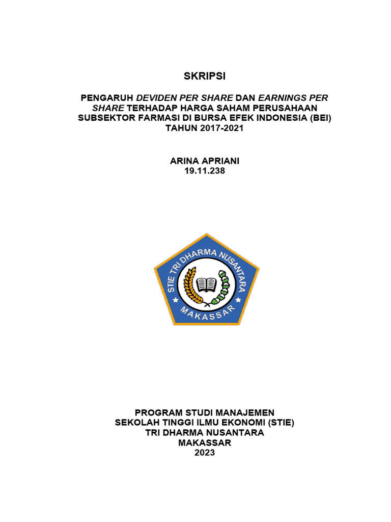 Dampak DPS dan EPS pada Harga Saham Farmasi | PDF