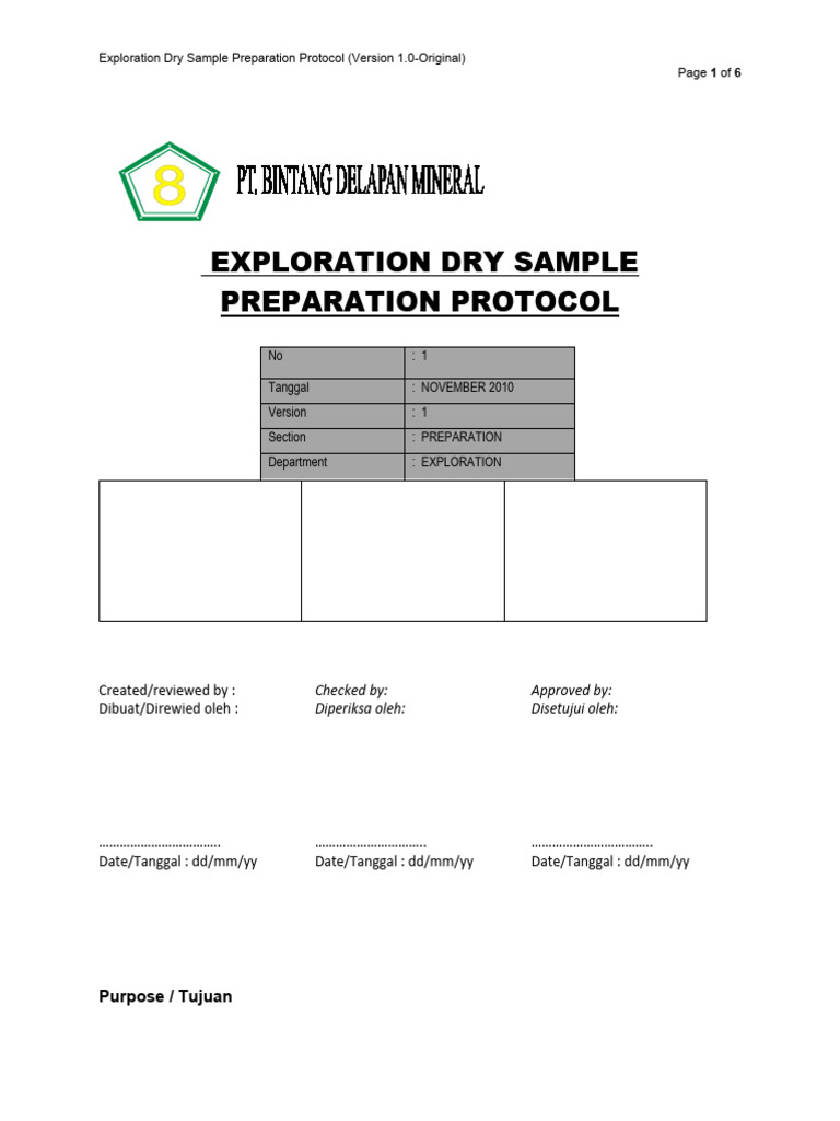 02 - Protocol - Dry Sample Preparasi | PDF | Teknologi & Rekayasa
