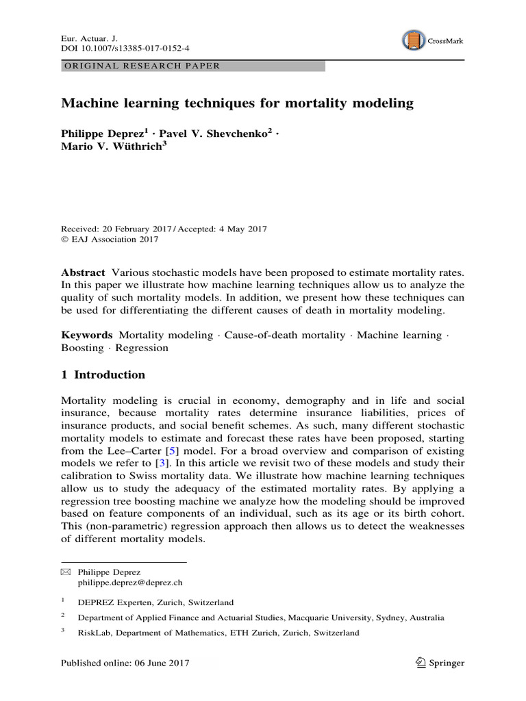 5 - Machine Learning Techniques For Mortality Modeling | PDF | Regression Analysis | Machine ...