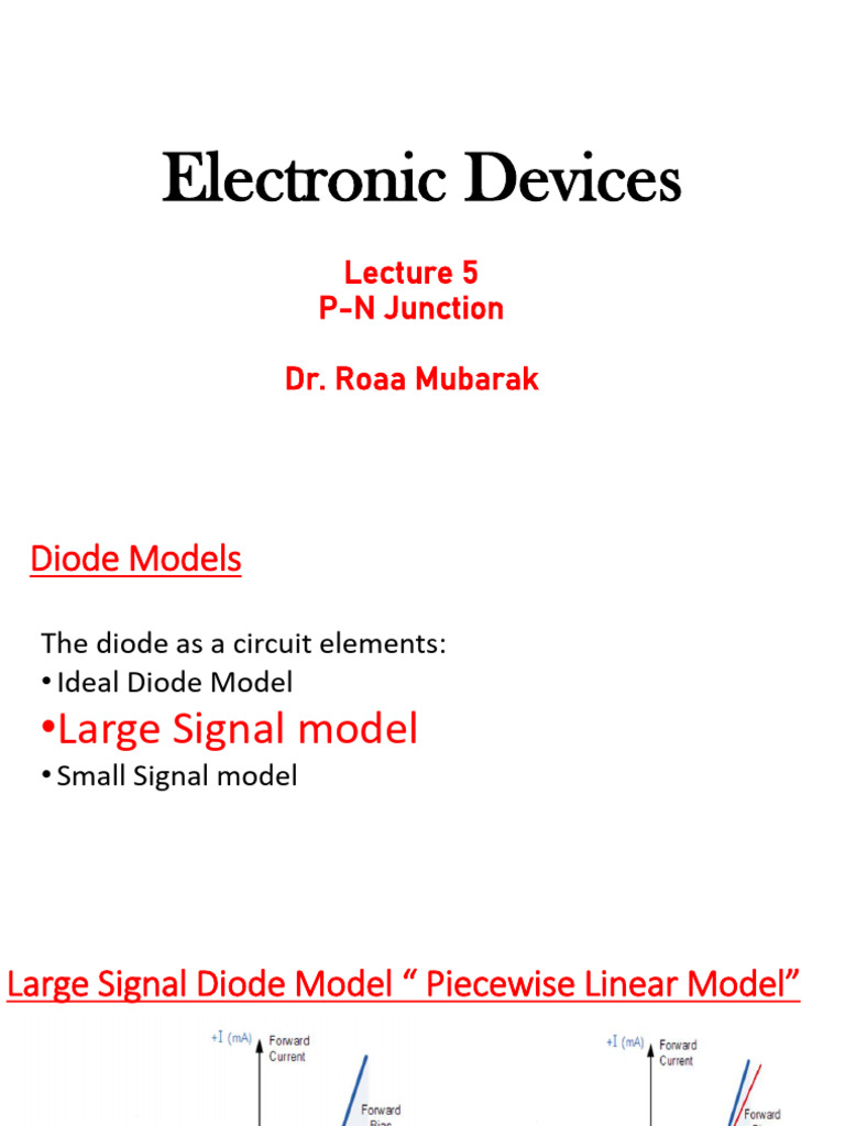 Electronic Devices lecture 5 | PDF | Diode | P–N Junction