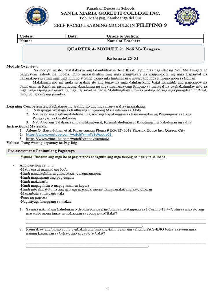 Final Fil9 Q4M2 2 | PDF