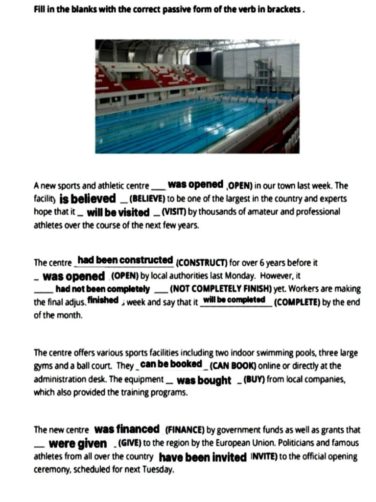 Passive Voice Worksheets | PDF | Sports & Recreation