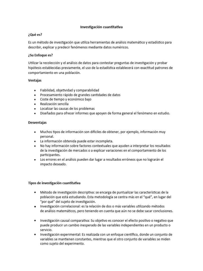 Investigación Cuantitativa | PDF | Investigación cuantitativa | Experimentar