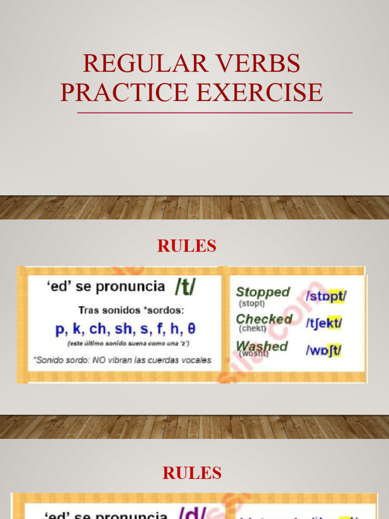 Regular Verbs Pronunciation Practice Exercise | PDF
