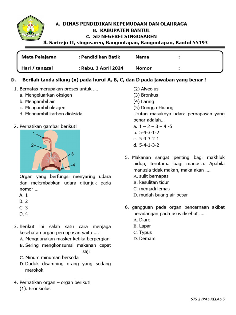 Soal Ipas STS 2 | PDF