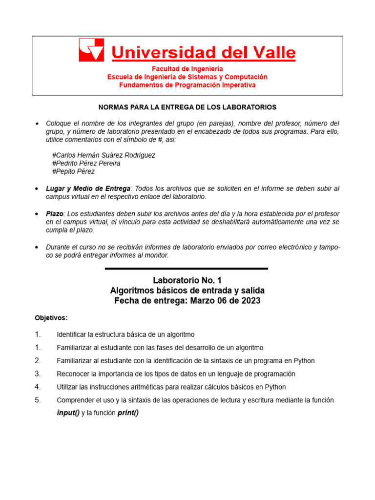 Lab1 2024 | PDF | Python (lenguaje de programación) | Lenguaje de programación
