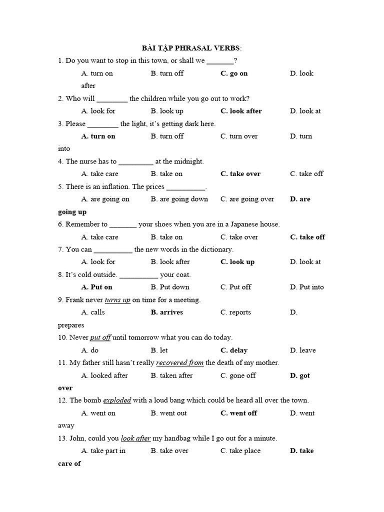 [123doc] - bai-tap-phrasal-verbs | PDF