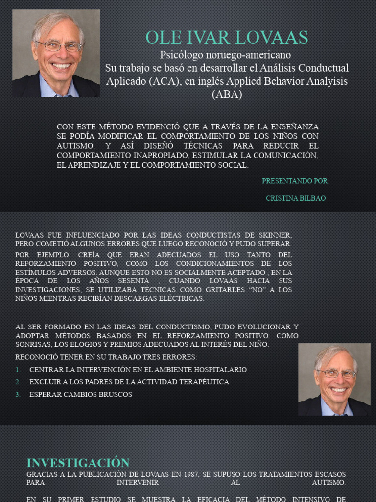 Ole Ivar Lovaas y el ABA en autismo | PDF | Behaviorismo | Espectro autista
