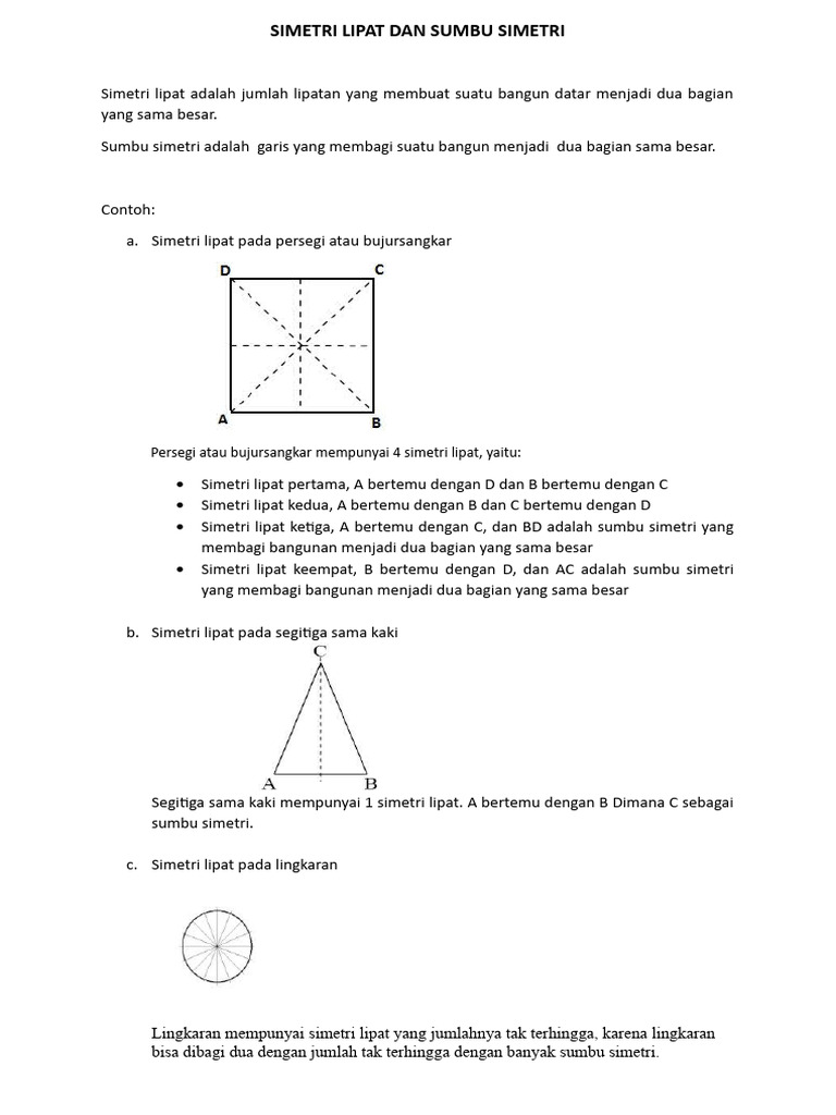Simetri Lipat dan Sumbu Simetri Bangun Datar | PDF