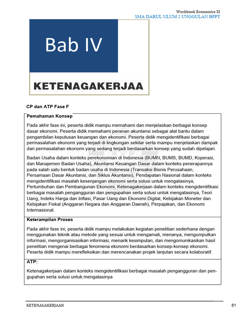 Workbook 2024 - Bab 4 Keteanagakerjaan' | PDF | Unemployment | Labour ...